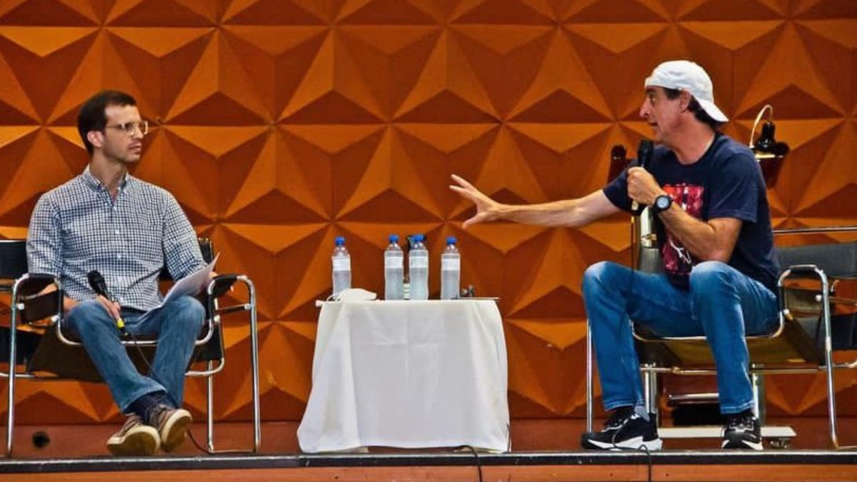 Fernando Meligeni faz Talk Show com jornalista André Kfouri no Monte Líbano