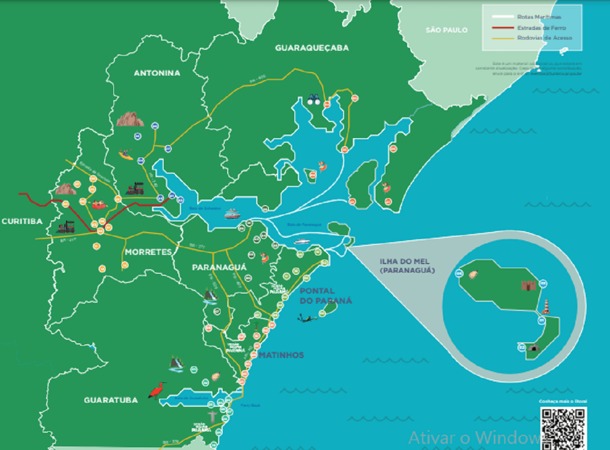 Verão Maior Paraná: mapas ilustrativos detalham atrativos do Litoral e ...